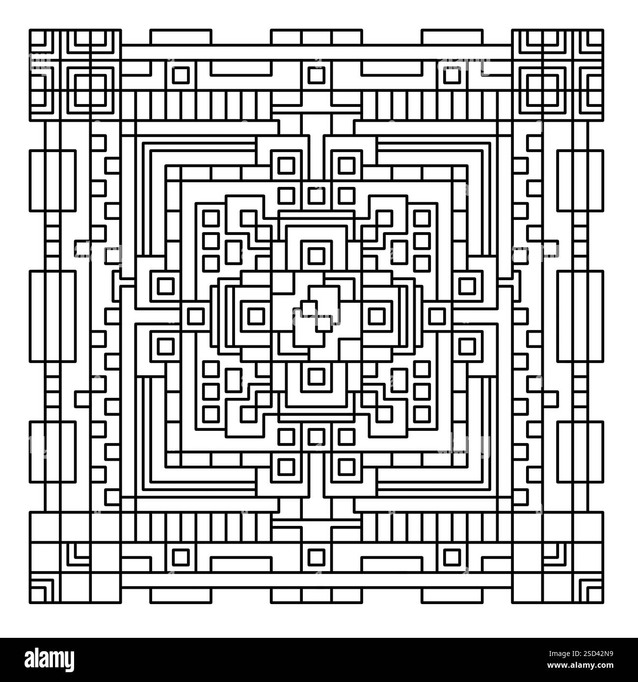 Intricate black white illustration Cut Out Stock Images & Pictures - Alamy