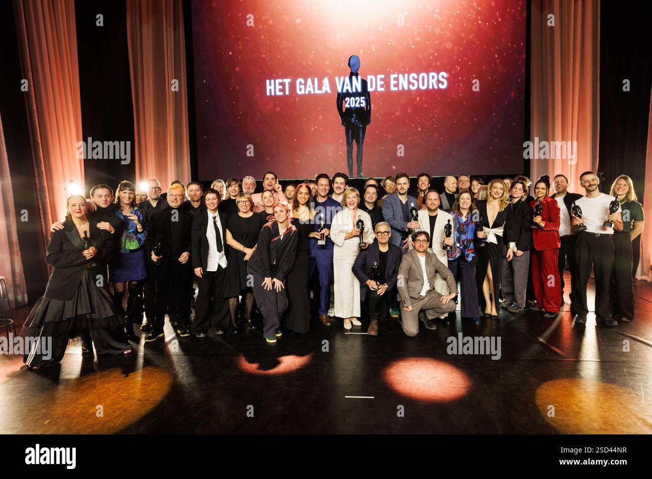 Ensor winners celebrated on the podium at the award ceremony of the ...