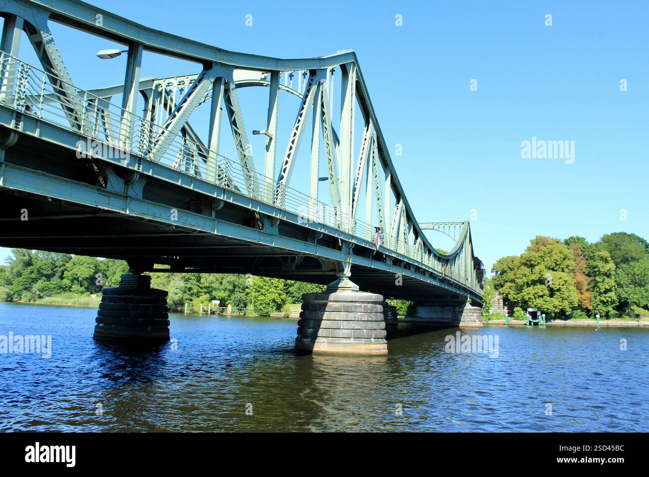 Low-Angle Shot of Glienicke Bridge Spanning the Havel River on a Clear ...