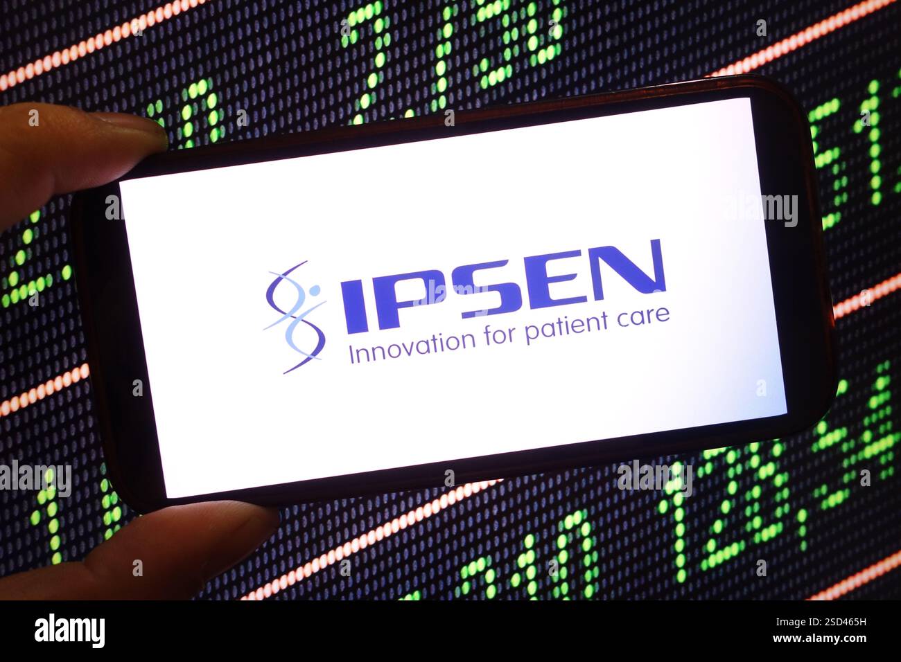 Poland. 4th Feb, 2025. In this photo illustration, the Ipsen company logo is seen displayed on a ...