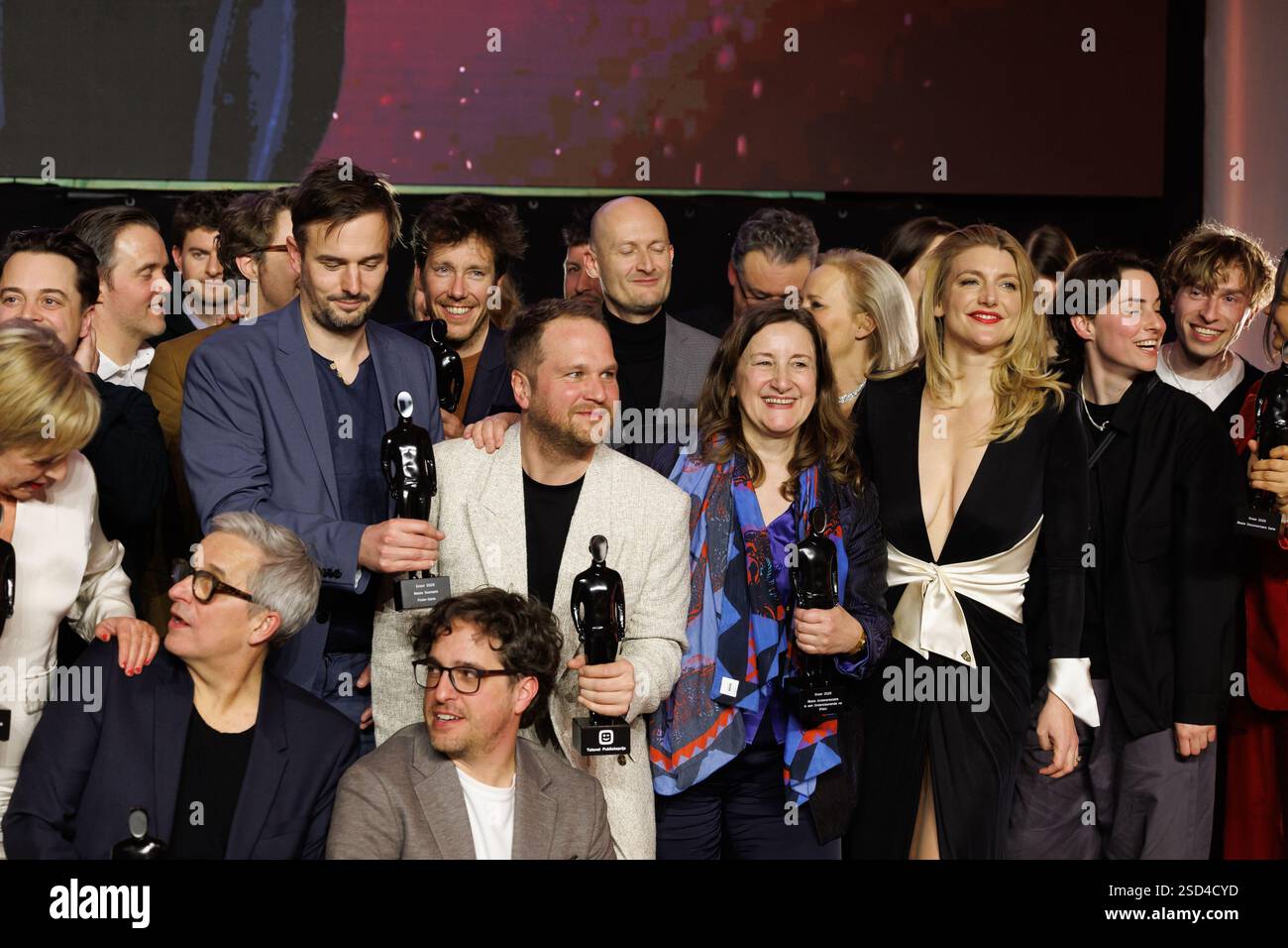 Ensor winners celebrated on the podium pictured at the award ceremony ...