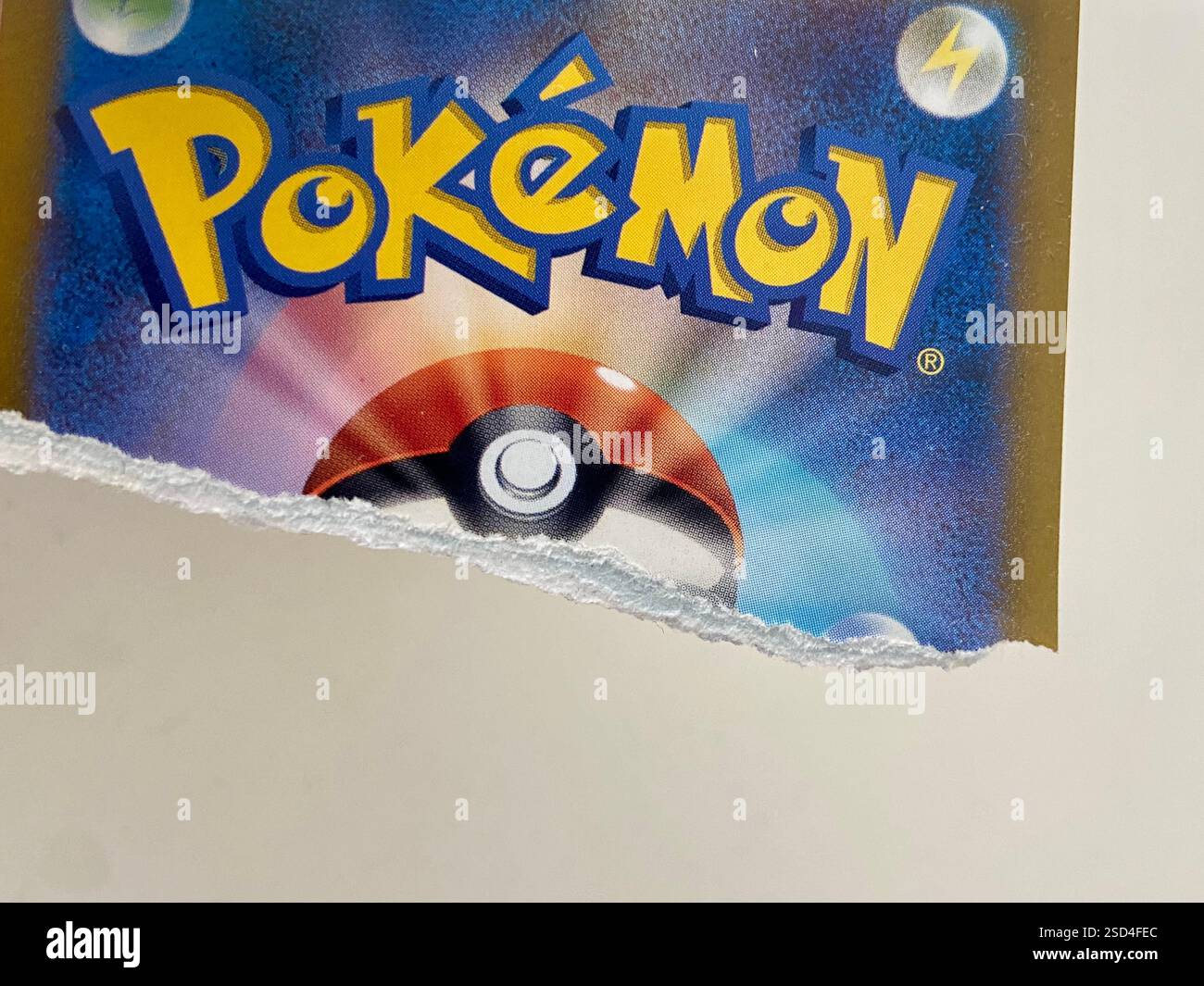 Barcelona, Spain - January 31 2025: Close-Up of a Torn Pokémon Card ...