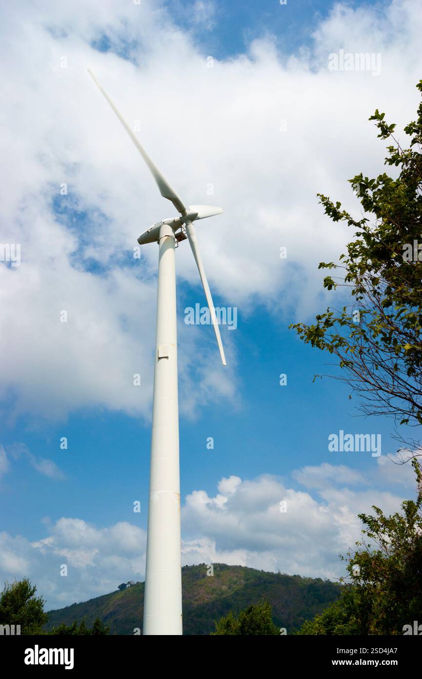 Wind mill power plant against blue sky Stock Photo - Alamy