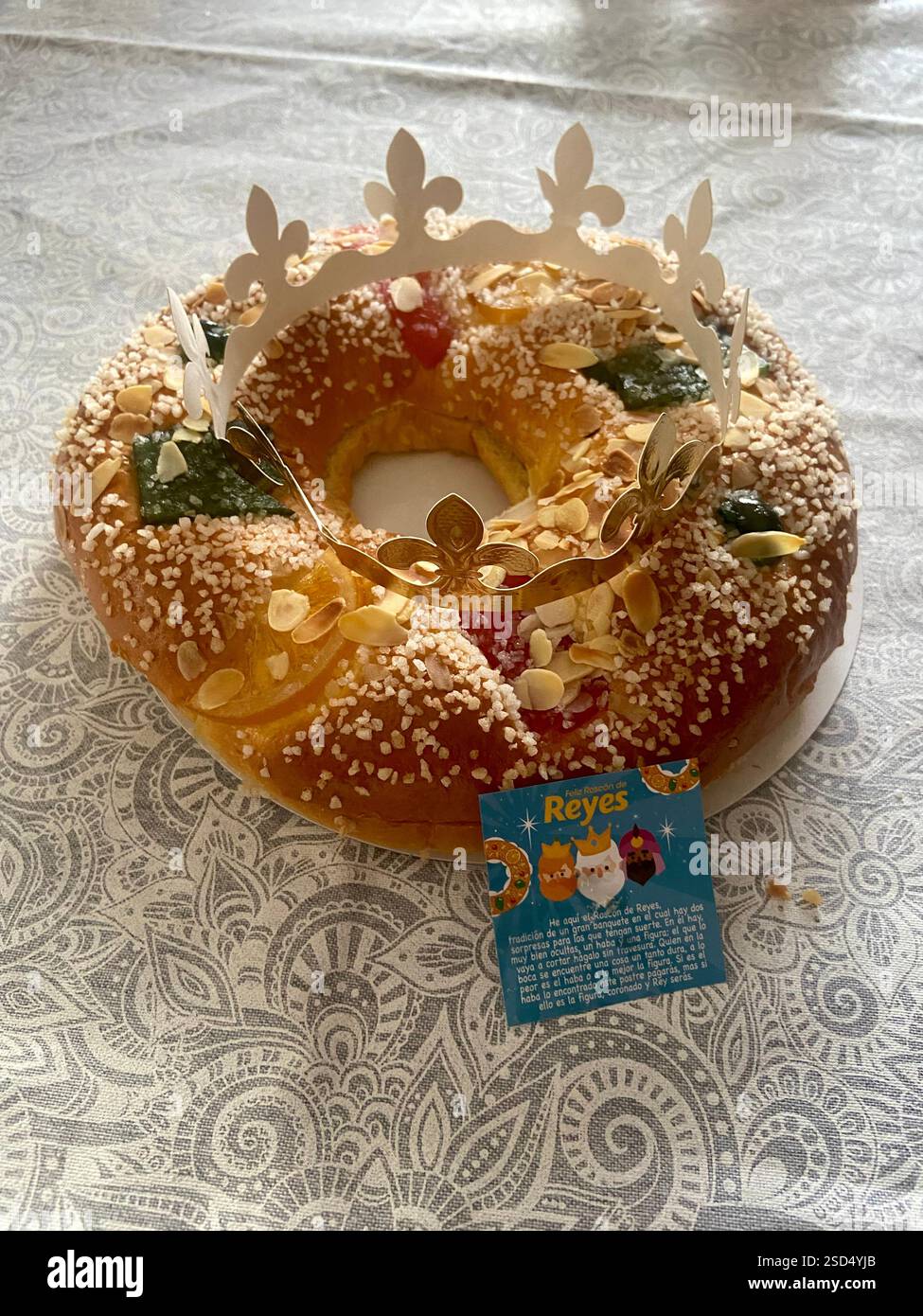 Barcelona, Spain - January 5 2025: Traditional Roscon de Reyes with ...