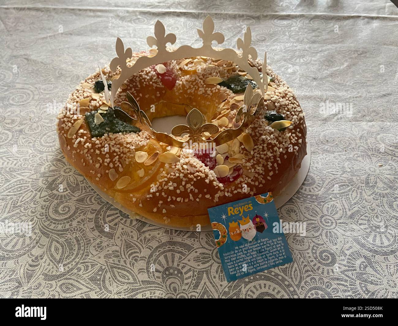 Barcelona, Spain - January 5 2025: Traditional Roscon de Reyes with ...