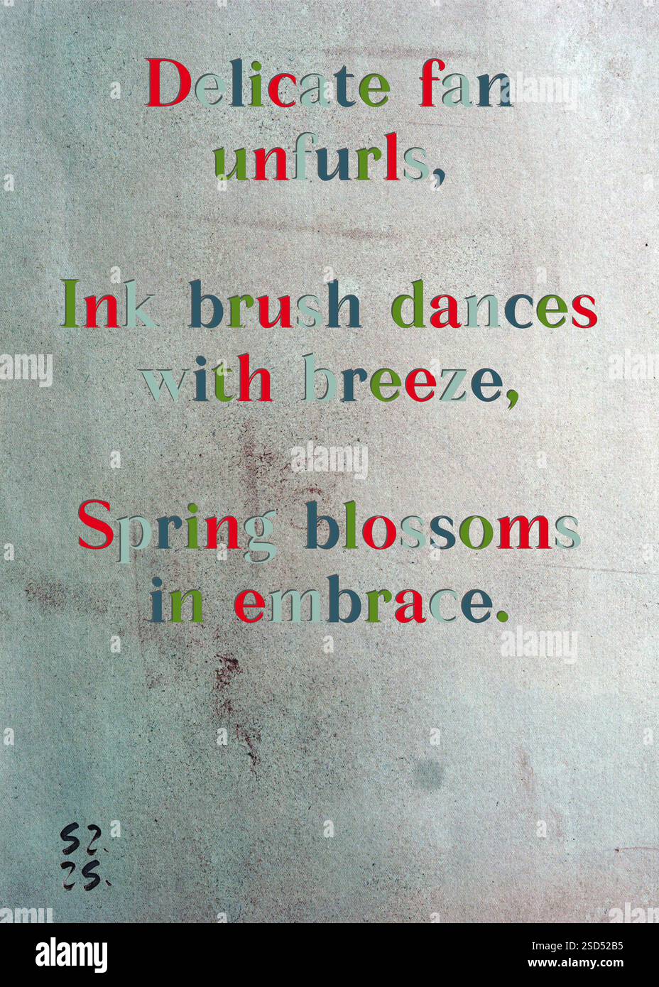 Delicate fan unfurls, Ink brush dances with breeze, Spring blossoms in ...