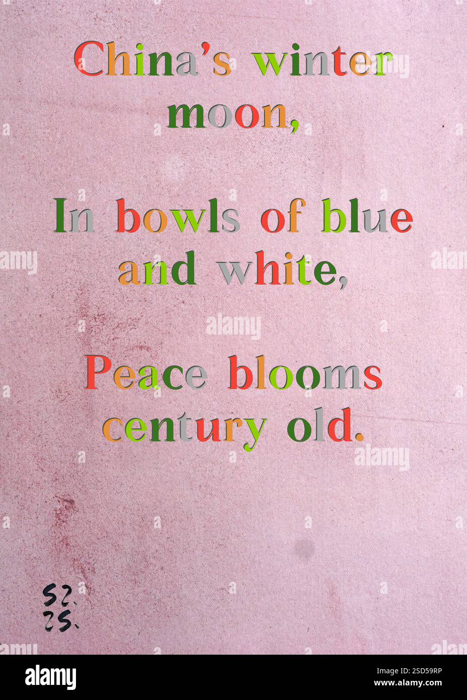 China's winter moon, In bowls of blue and white, Peace blooms century ...