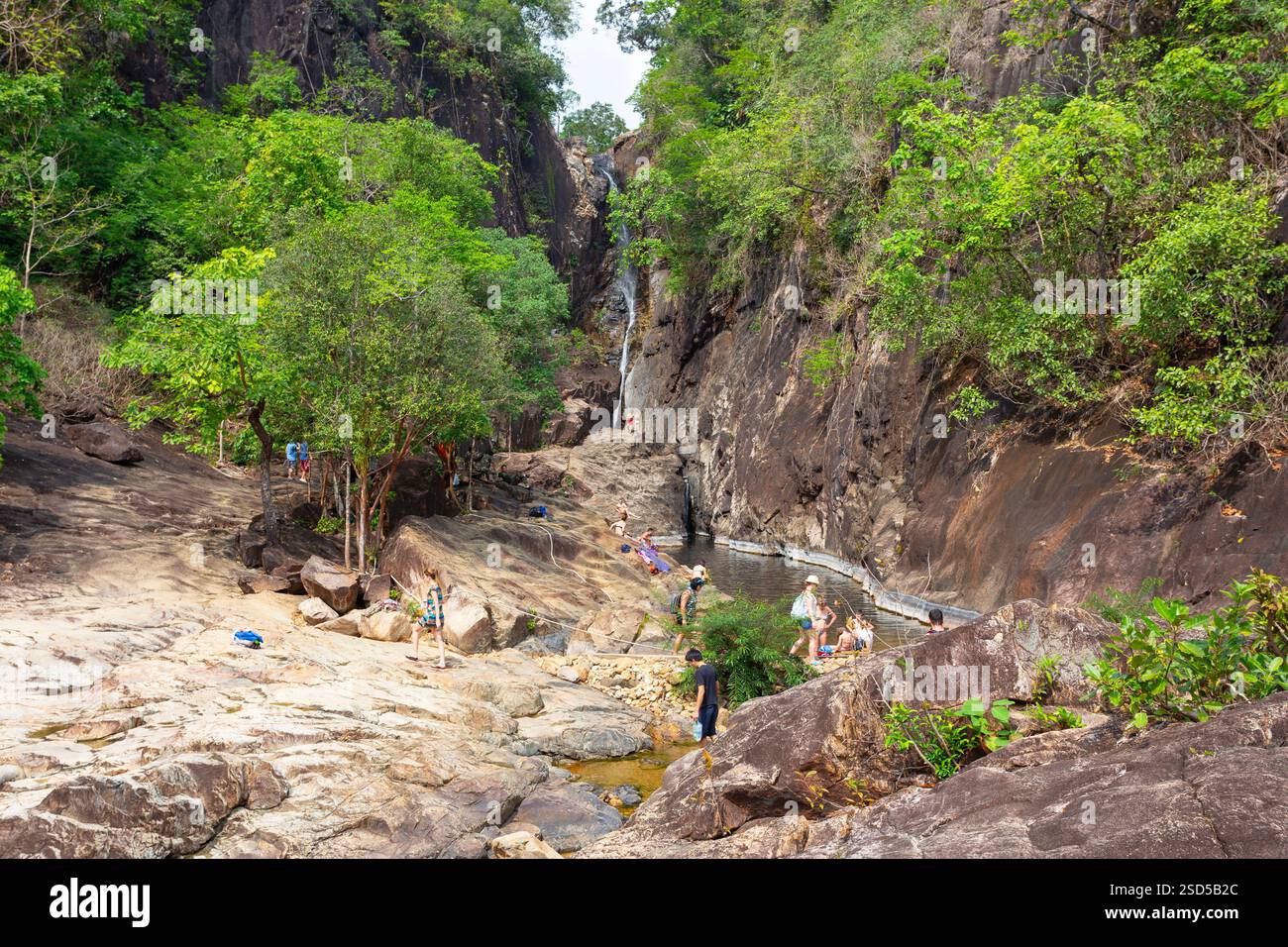 Koh Chang, 26 March, 2015. Waterfall on the island of Koh Chang in ...