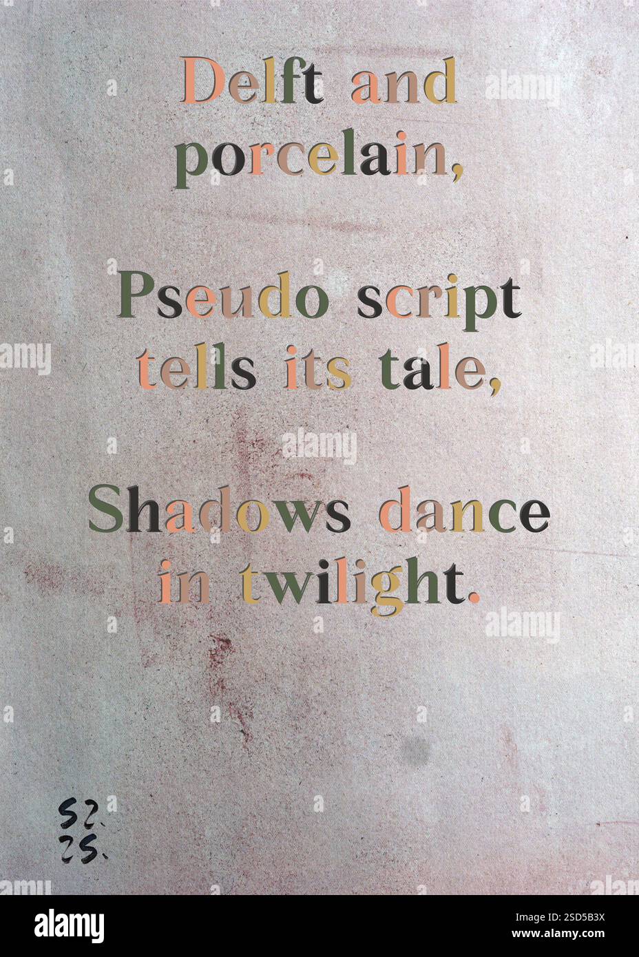 Delft and porcelain, Pseudo script tells its tale, Shadows dance in ...
