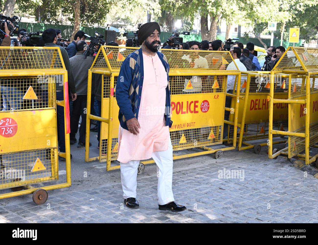 NEW DELHI, INDIA - FEBRUARY 7: AAP candidate Surender Pal Singh arrive ...
