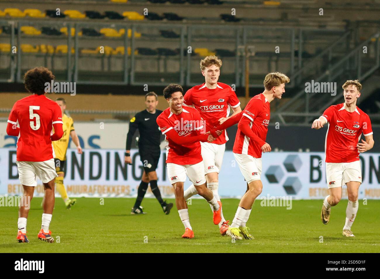 KERKRADE , NETHERLANDS - FEBRUARY 7: Misha Engel of Jong AZ celebrates ...