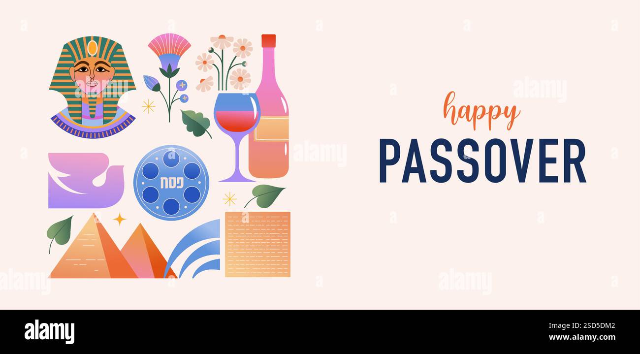 Happy Passover background, banner and poster design. Geometrical modern ...