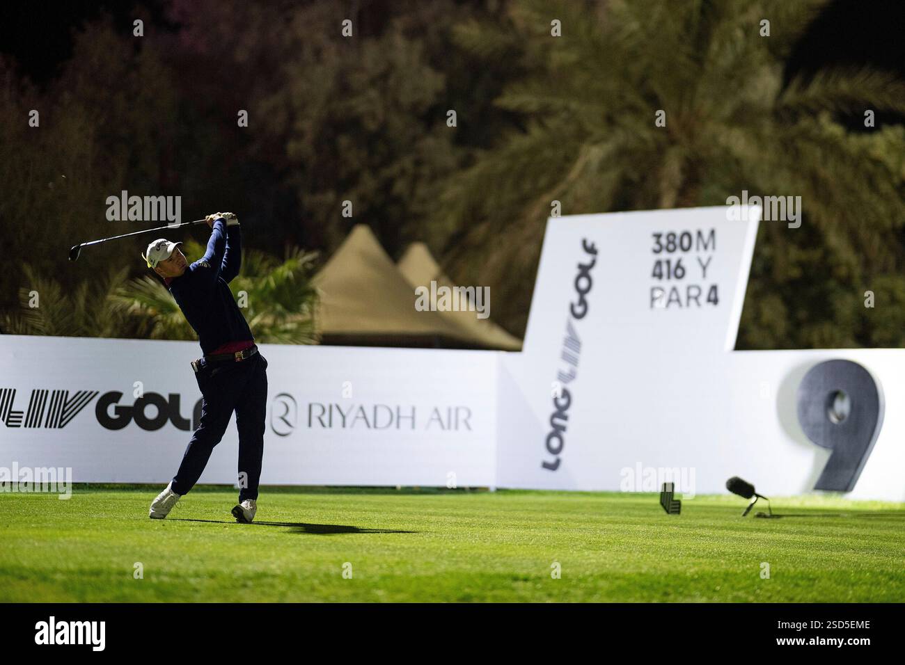 Caleb Surratt, of Legion XIII, hits from the ninth tee during the ...