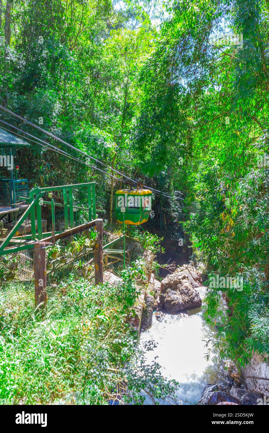 DALAT, VIETNAM - NOV 27, 2014: Unidentified tourists move in a cable ...