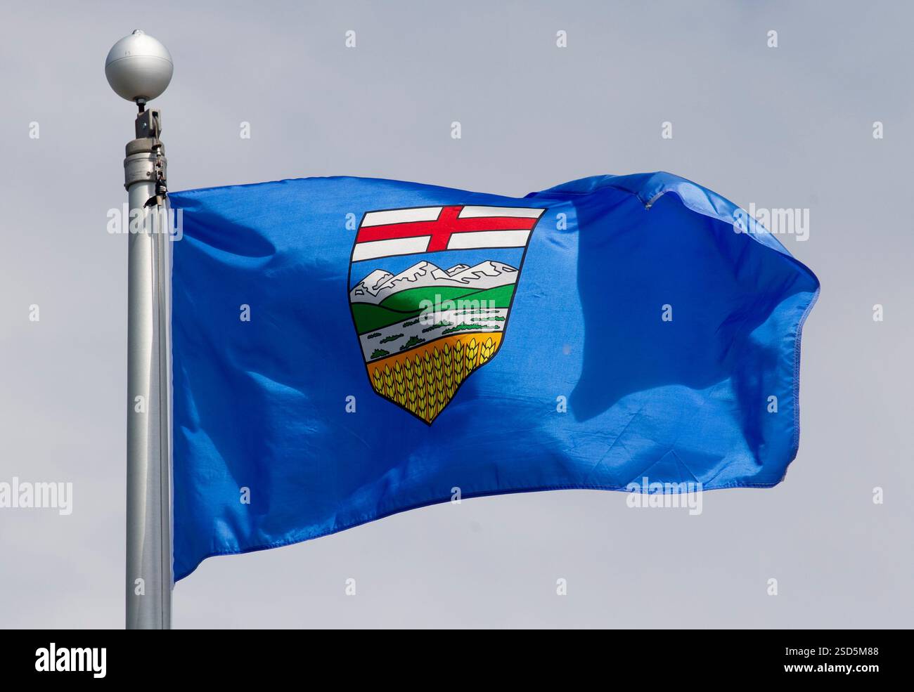 Alberta's provincial flag flies on a flag pole in Ottawa, June 30, 2020 ...