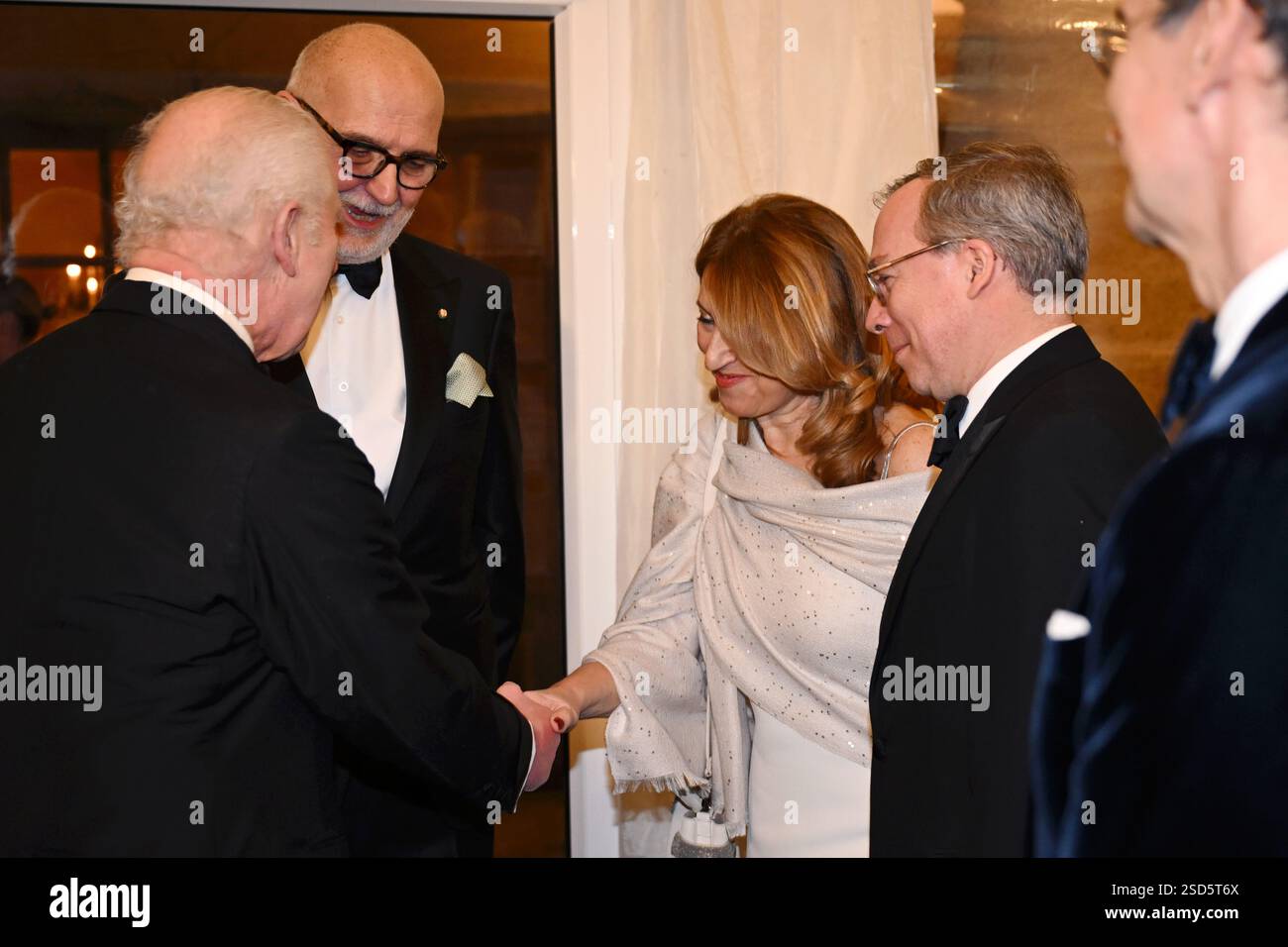 King Charles III greets Inigo Lambertini, Italian Ambassador to the UK ...