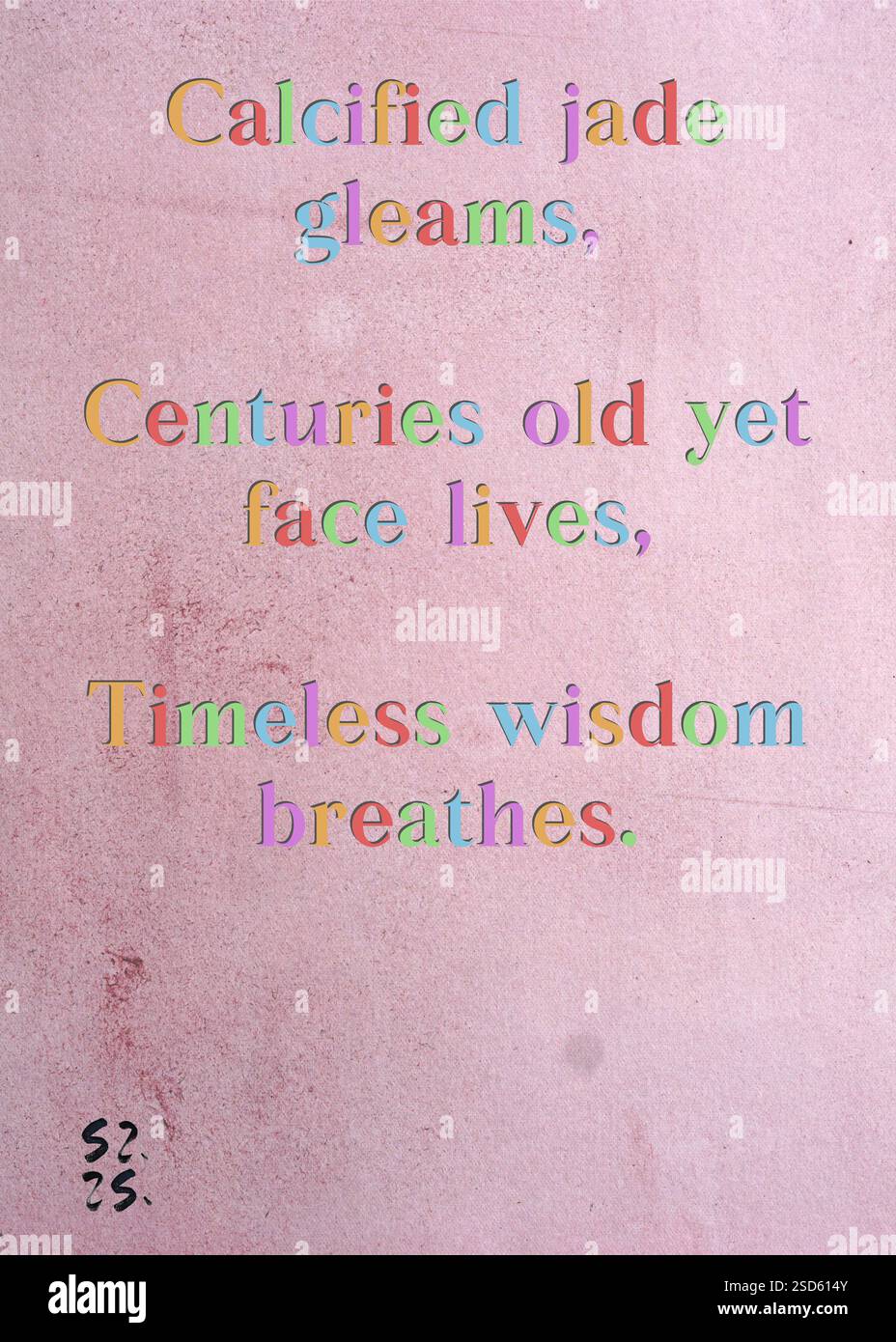 Calcified jade gleams, Centuries old yet face lives, Timeless wisdom ...