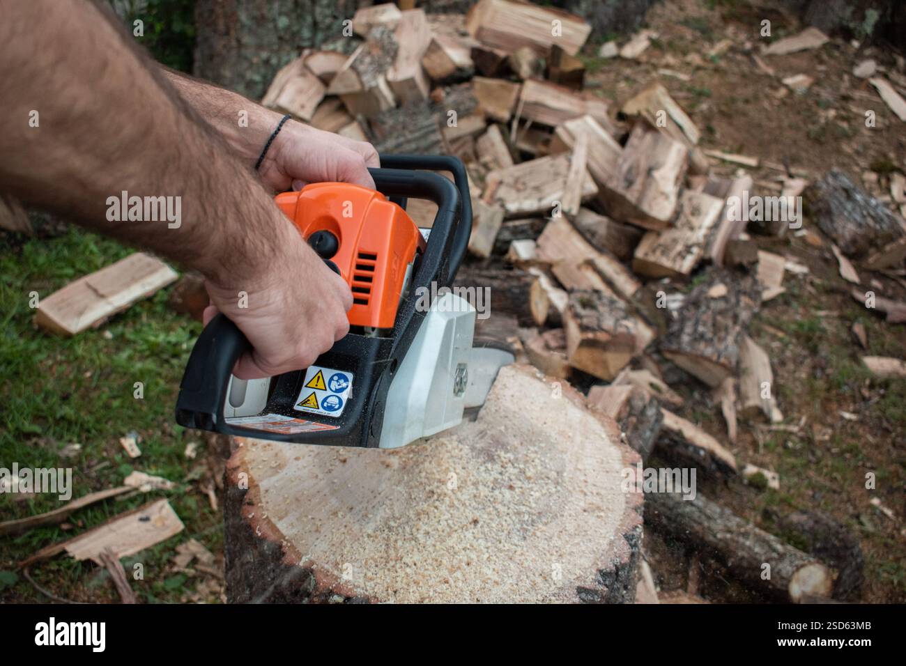 Stihl chain saw. Stihl is a German manufacturer of chainsaws and other ...