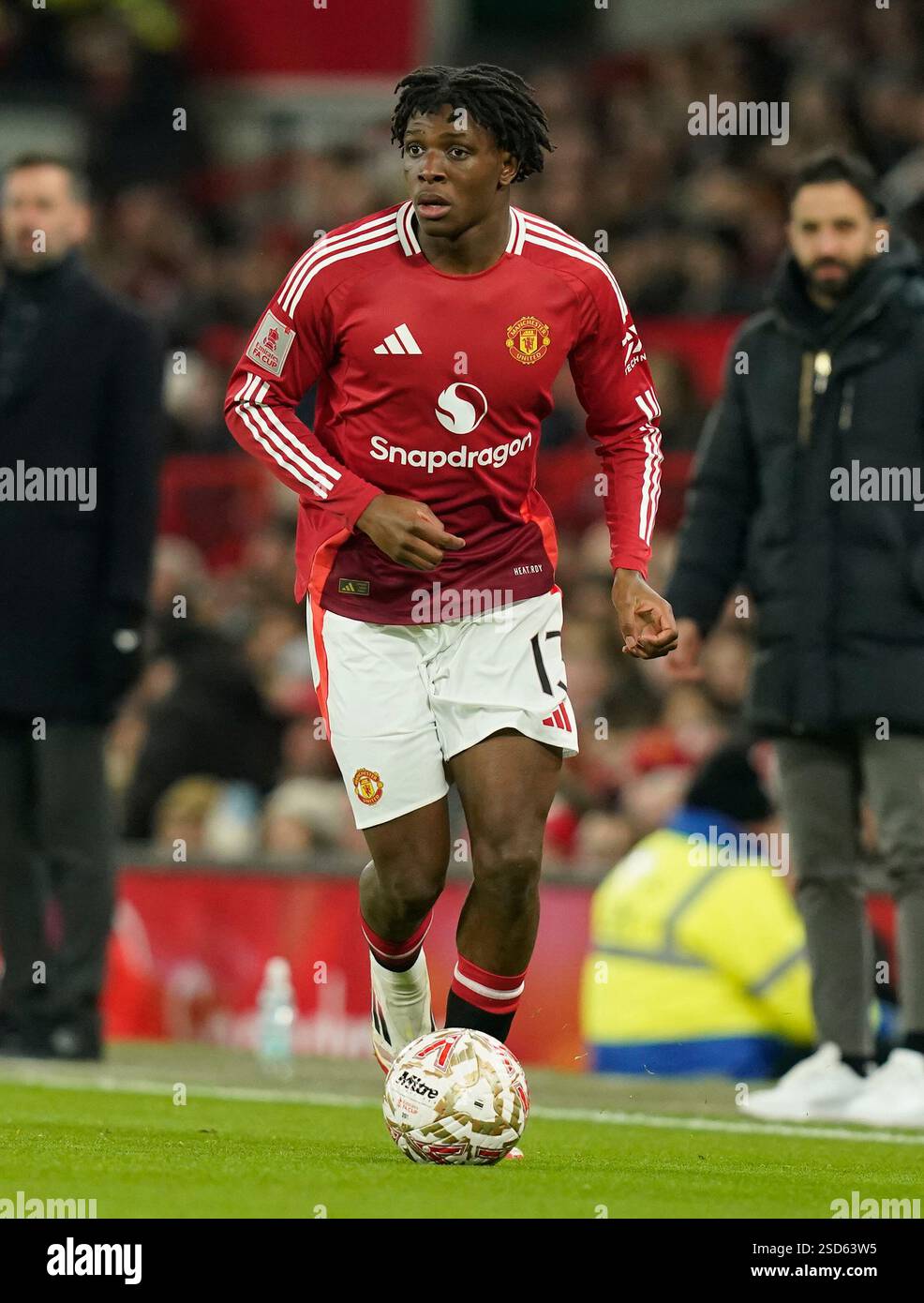 Manchester, UK. 7th Feb, 2025. Patrick Dorgu of Manchester United ...