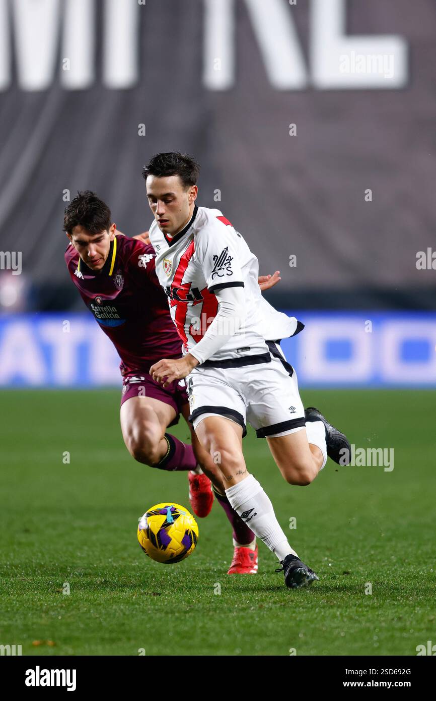 Pedro Diaz of Rayo Vallecano and Mario Martin of Real Valladolid in ...