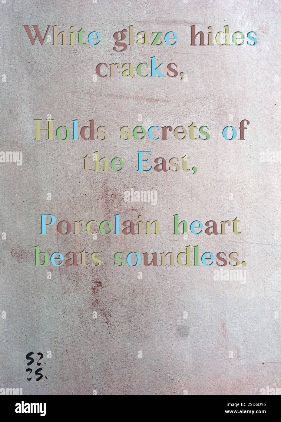 White glaze hides cracks, Holds secrets of the East, Porcelain heart ...