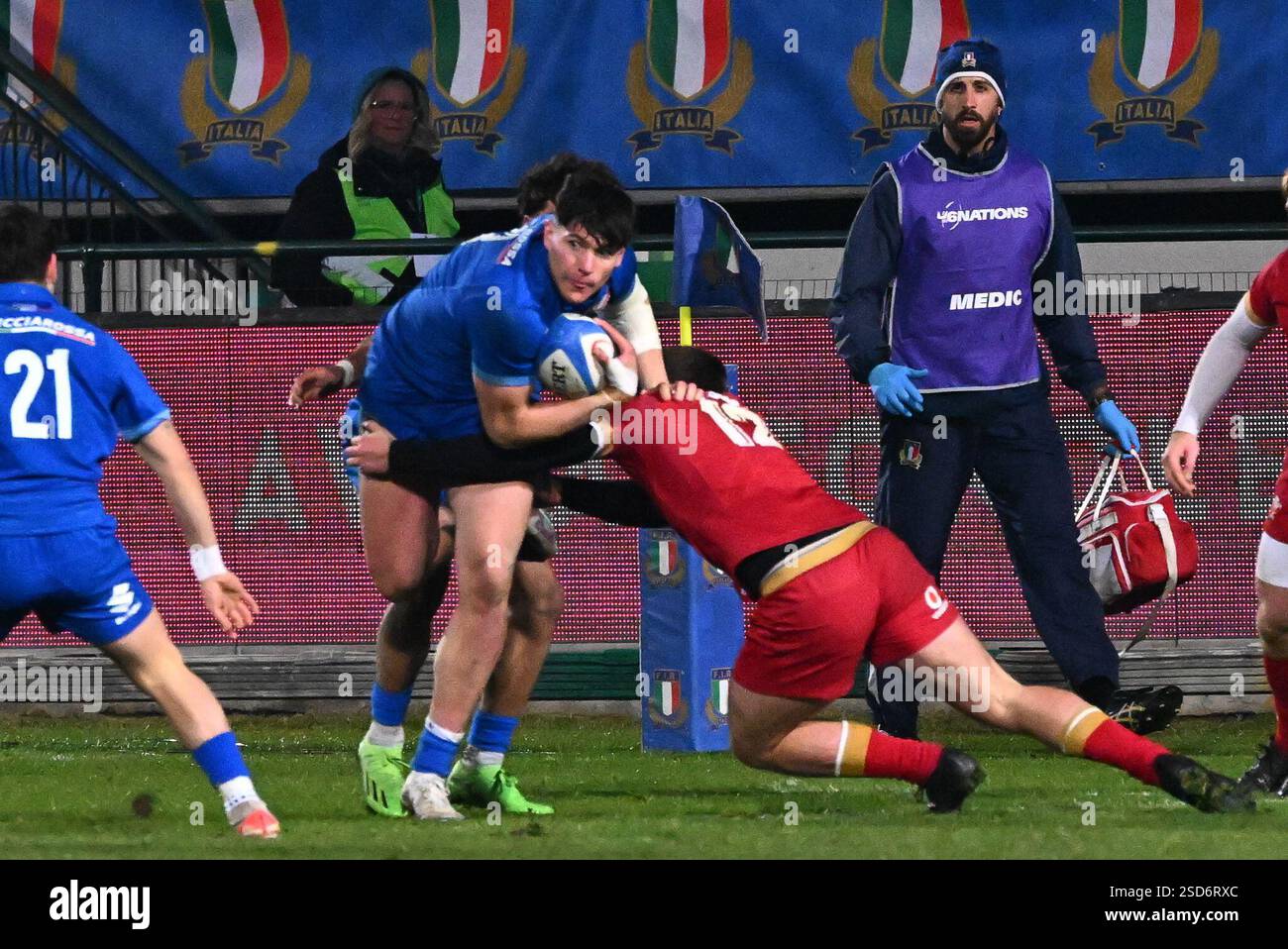 Monigo, Italy. 07th Feb, 2025. Images of the Italia U20 vs. Wales U20 ...