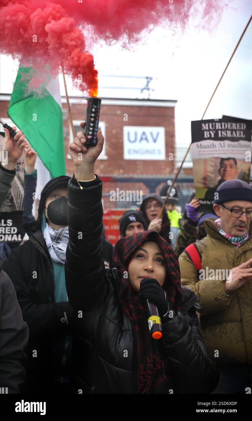 January 28, 2025, Shenstone, England, United Kingdom: Protesters gather ...