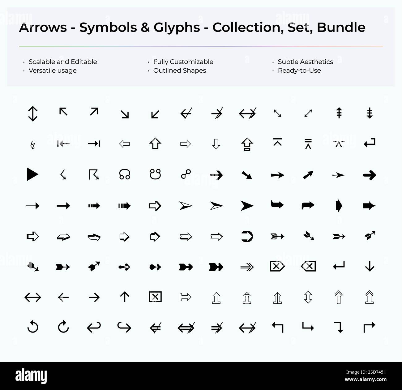 Arrows Symbols And Glyphs Collection Creative Vector Set For Ui Icons