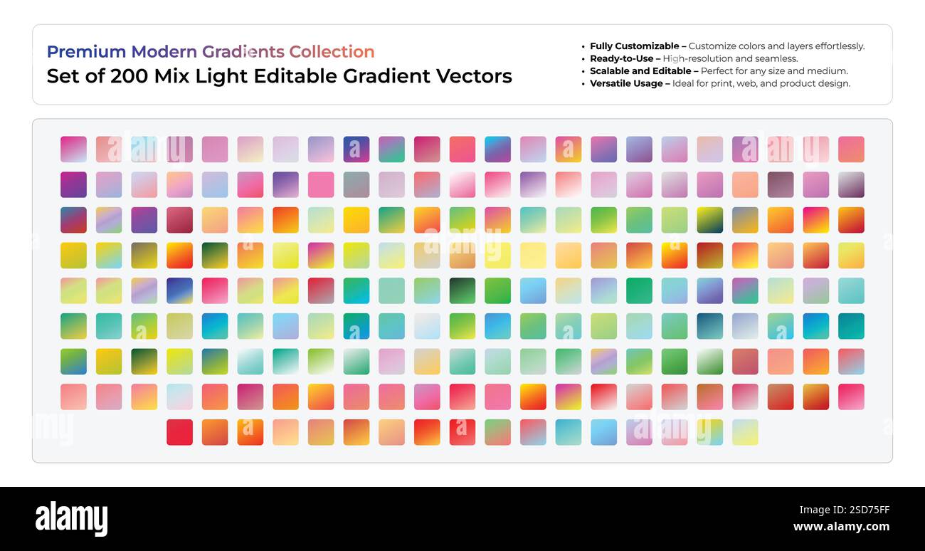 Set of 200 Mix Light Editable Gradient Vectors Stock Vector Image & Art ...