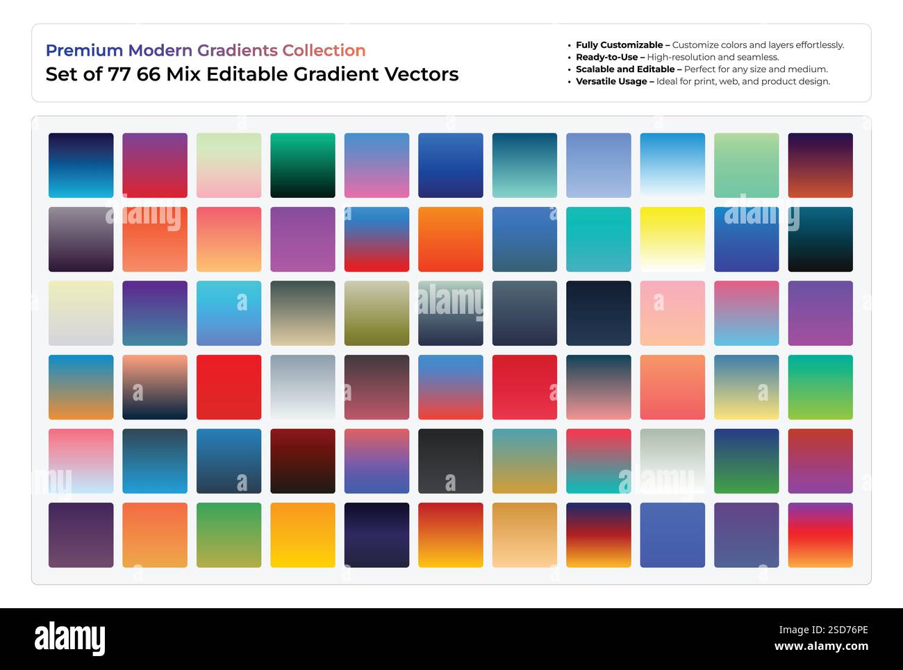 Set of 77 66 Mix Editable Gradient Vectors Stock Vector Image & Art - Alamy