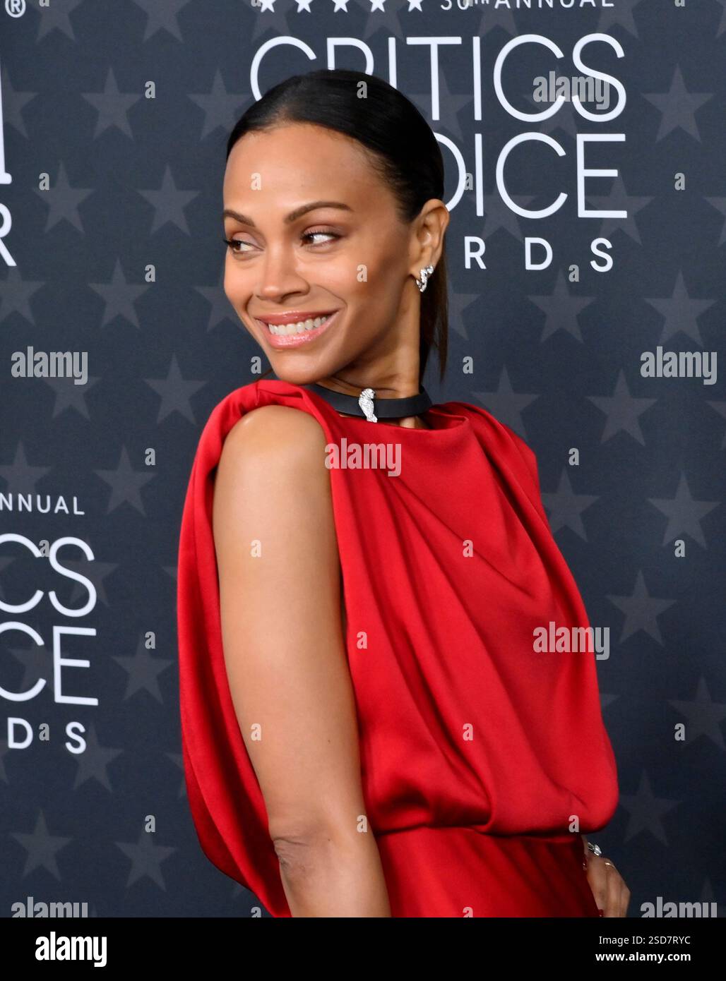 Zoe Saldana attends the 30th annual Critics' Choice Awards at the ...