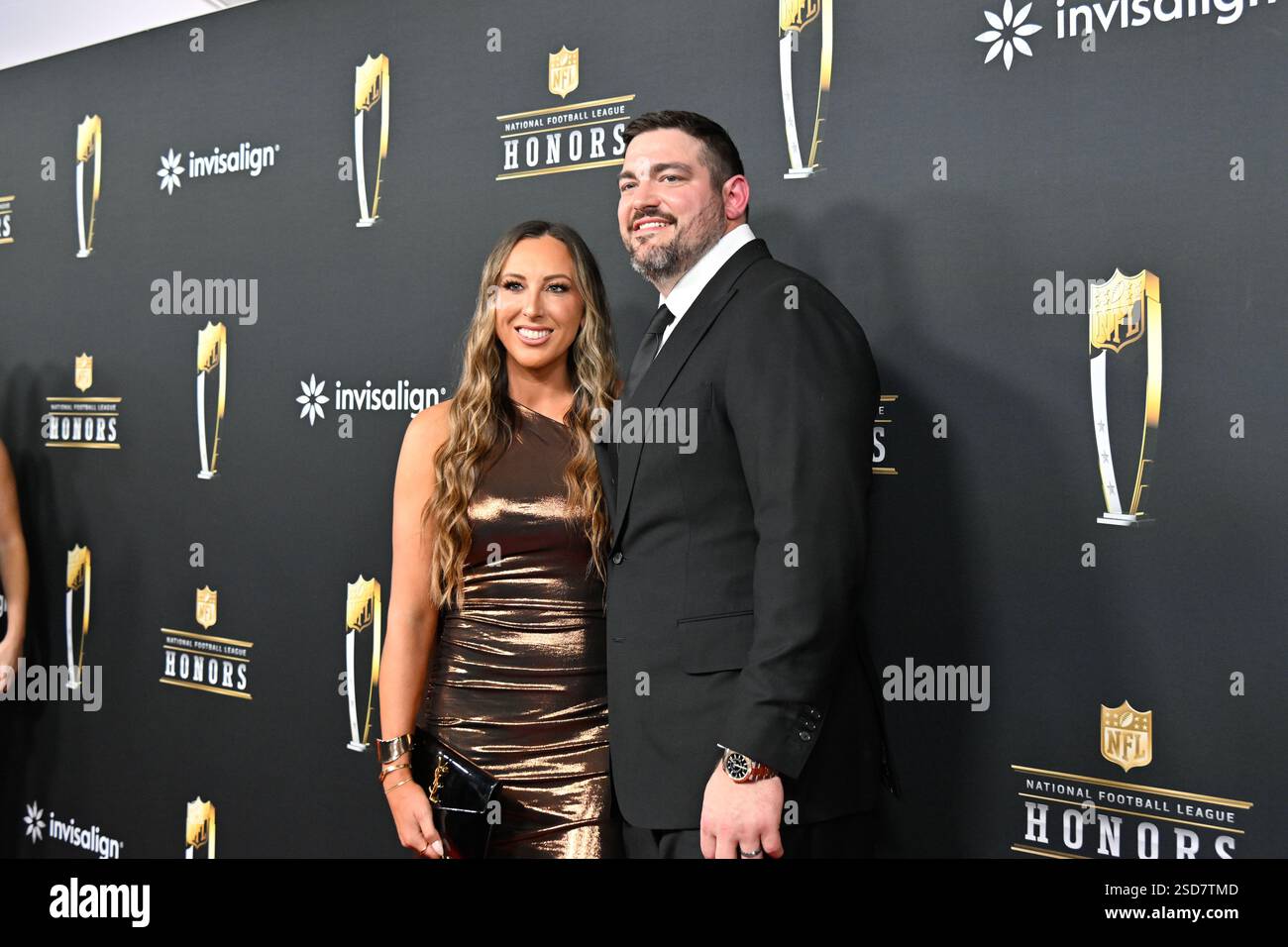 February 6, 2025, New Orleans LA; Zack Martin and his wife Morgan ...