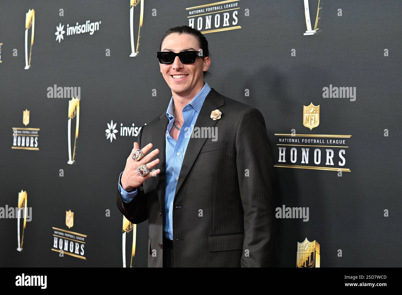 February 6, 2025, New Orleans LA; Phoebe Schecter poses on the red ...