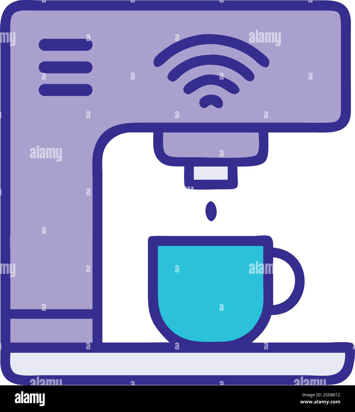 Smart coffee maker home automation illustration Stock Vector Image ...