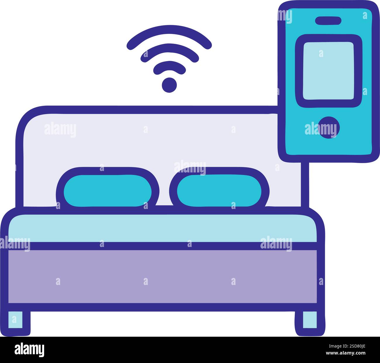 Smart bed home automation illustration Stock Vector Image & Art - Alamy