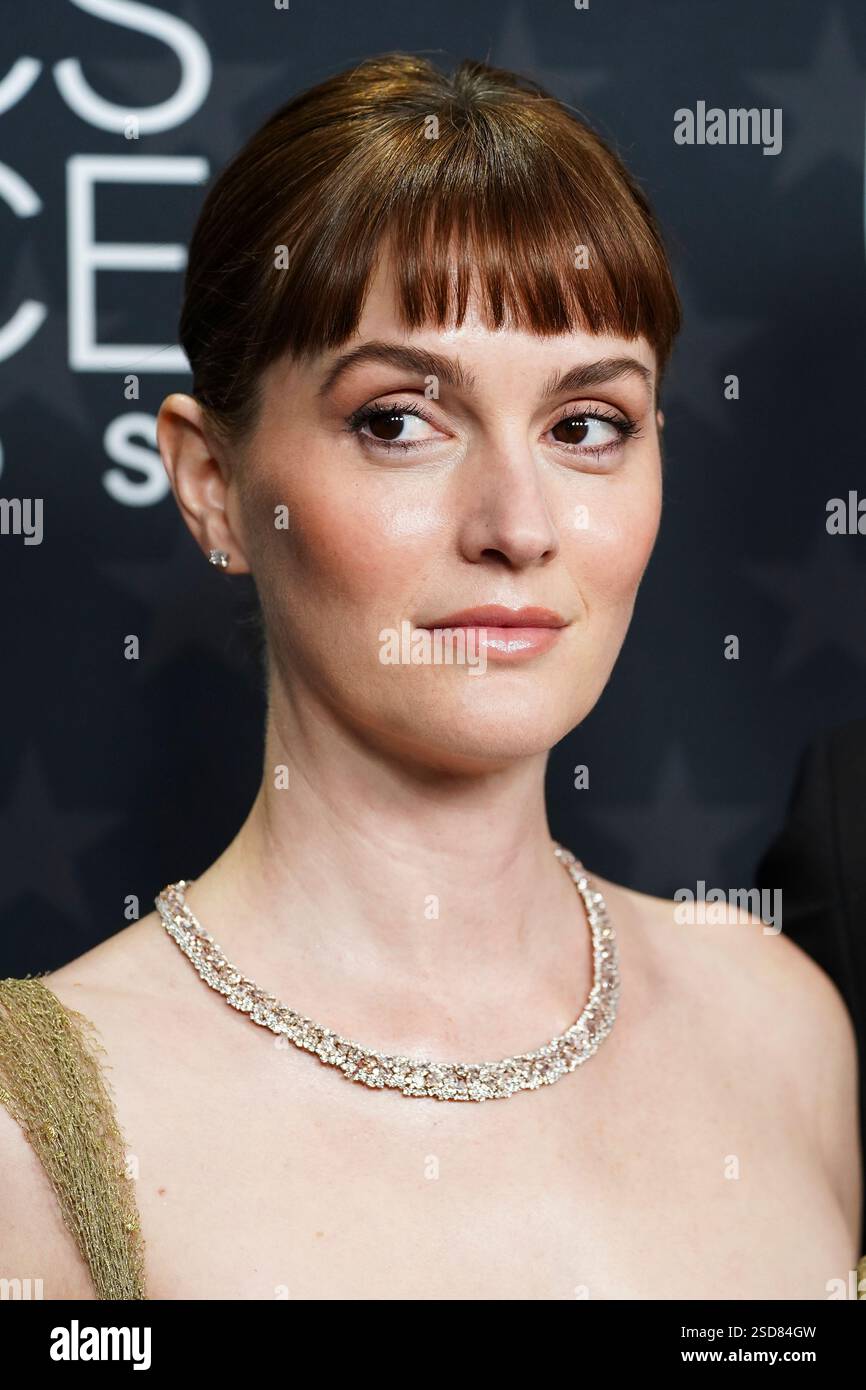Leighton Meester arrives at the 30th Critics Choice Awards on Friday ...