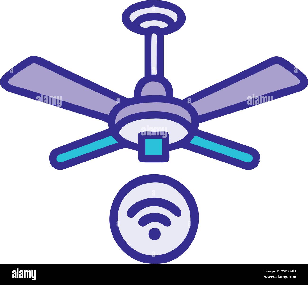 Smart ceiling fan home automation illustration Stock Vector Image & Art ...