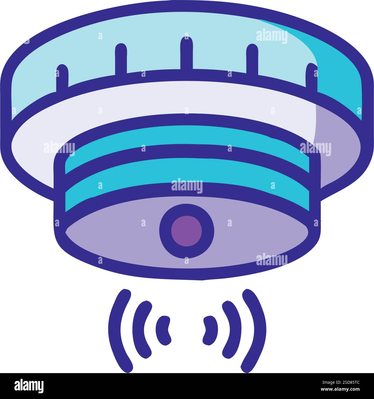 Smart smoke detector home automation illustration Stock Vector Image ...