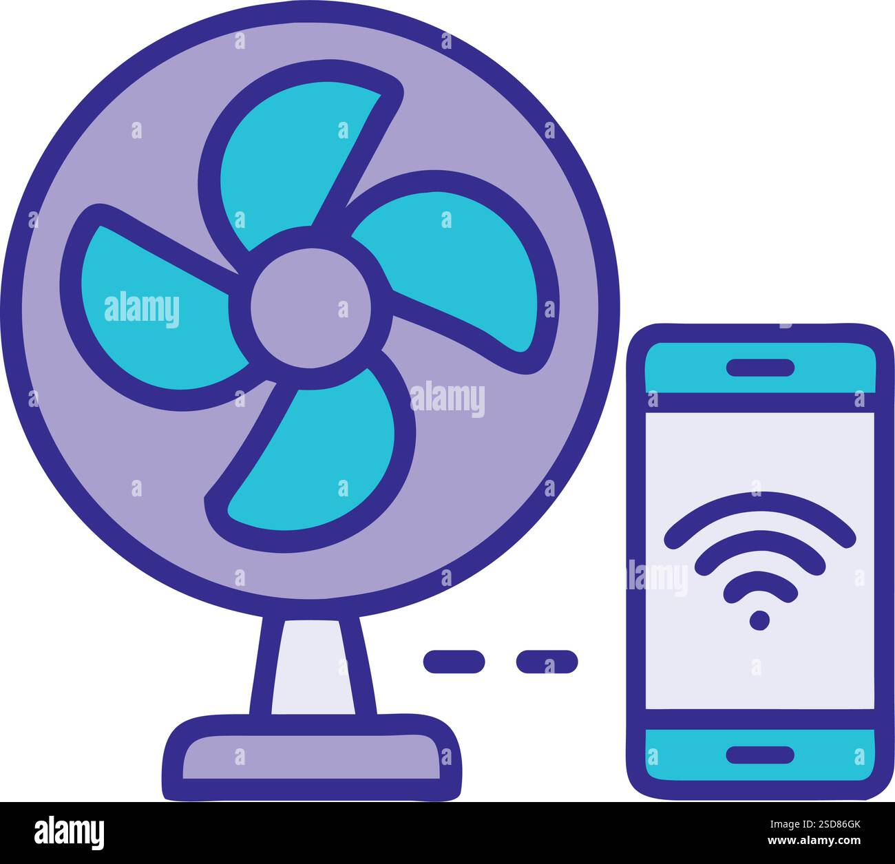 Smart fan home automation illustration Stock Vector Image & Art - Alamy