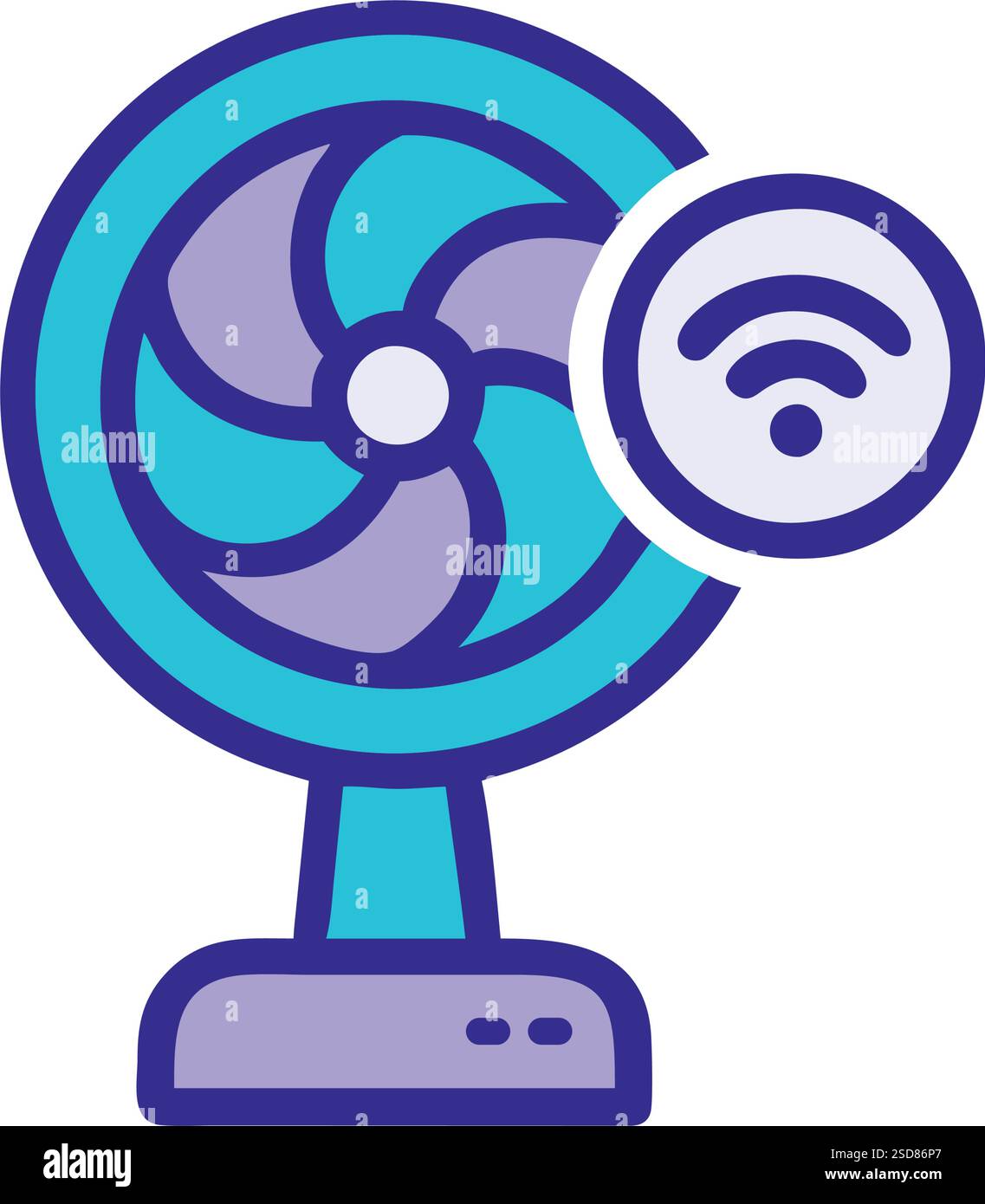 Smart standing fan home automation illustration Stock Vector Image ...