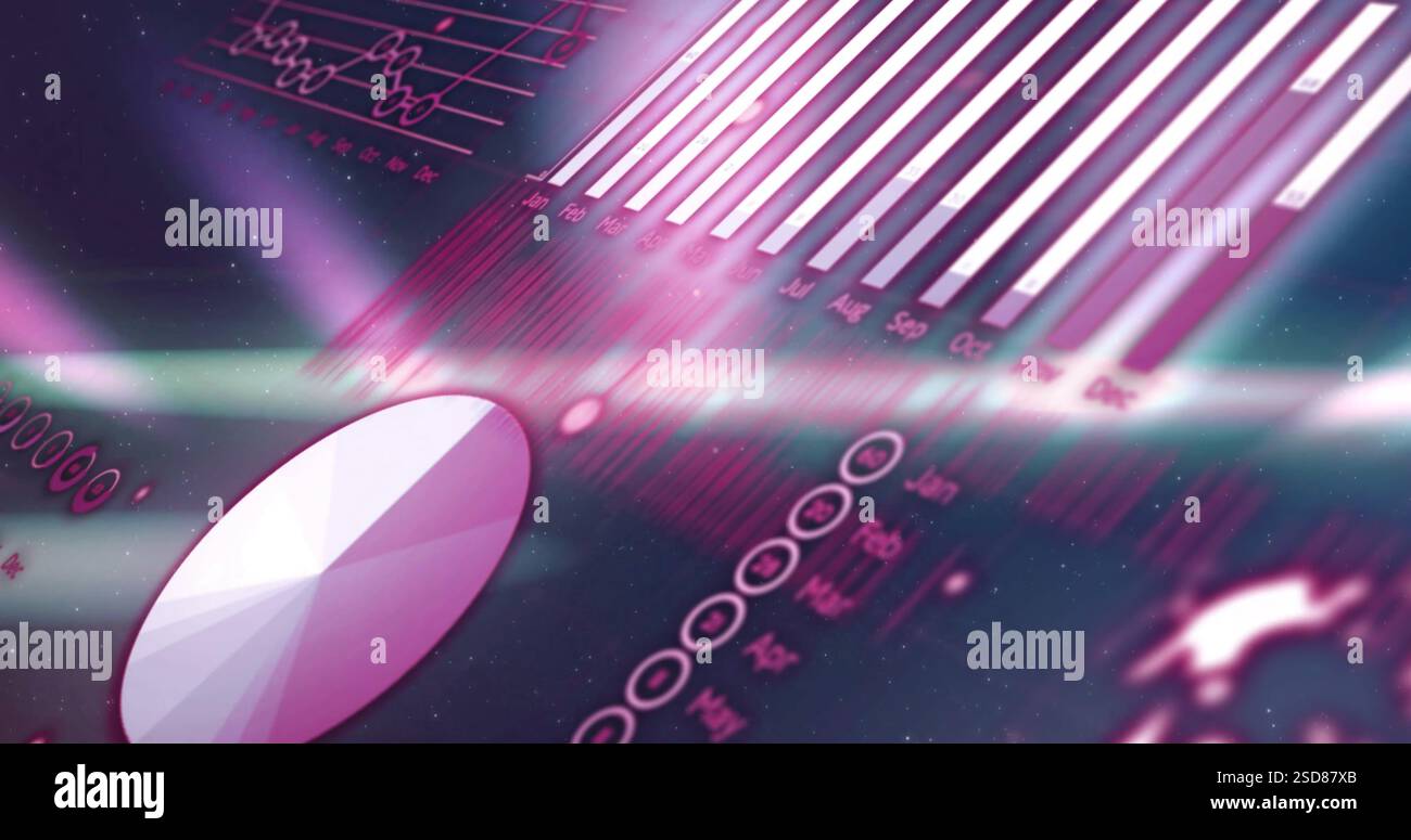 Image of abstract digital charts and graphs displaying data trends and ...