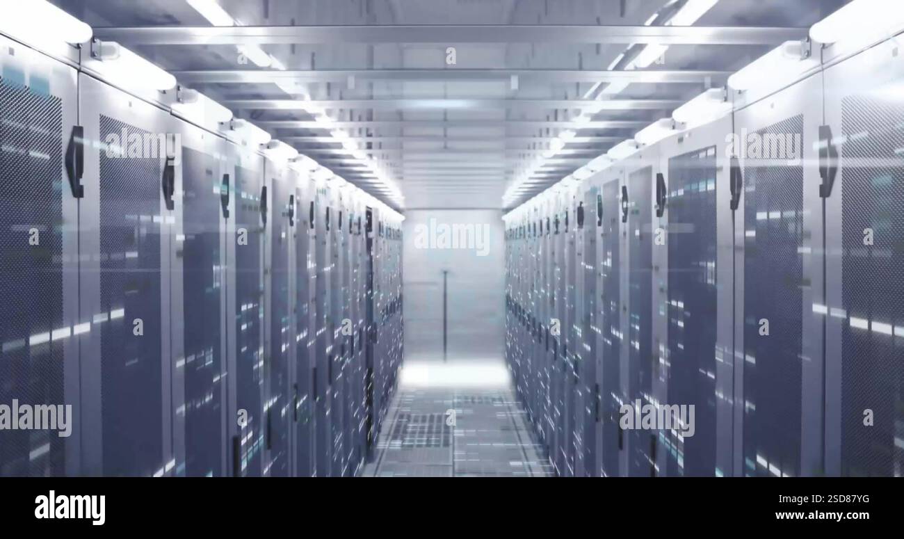 Modern data center with rows of servers and advanced technology infrastructure Stock Photo - Alamy