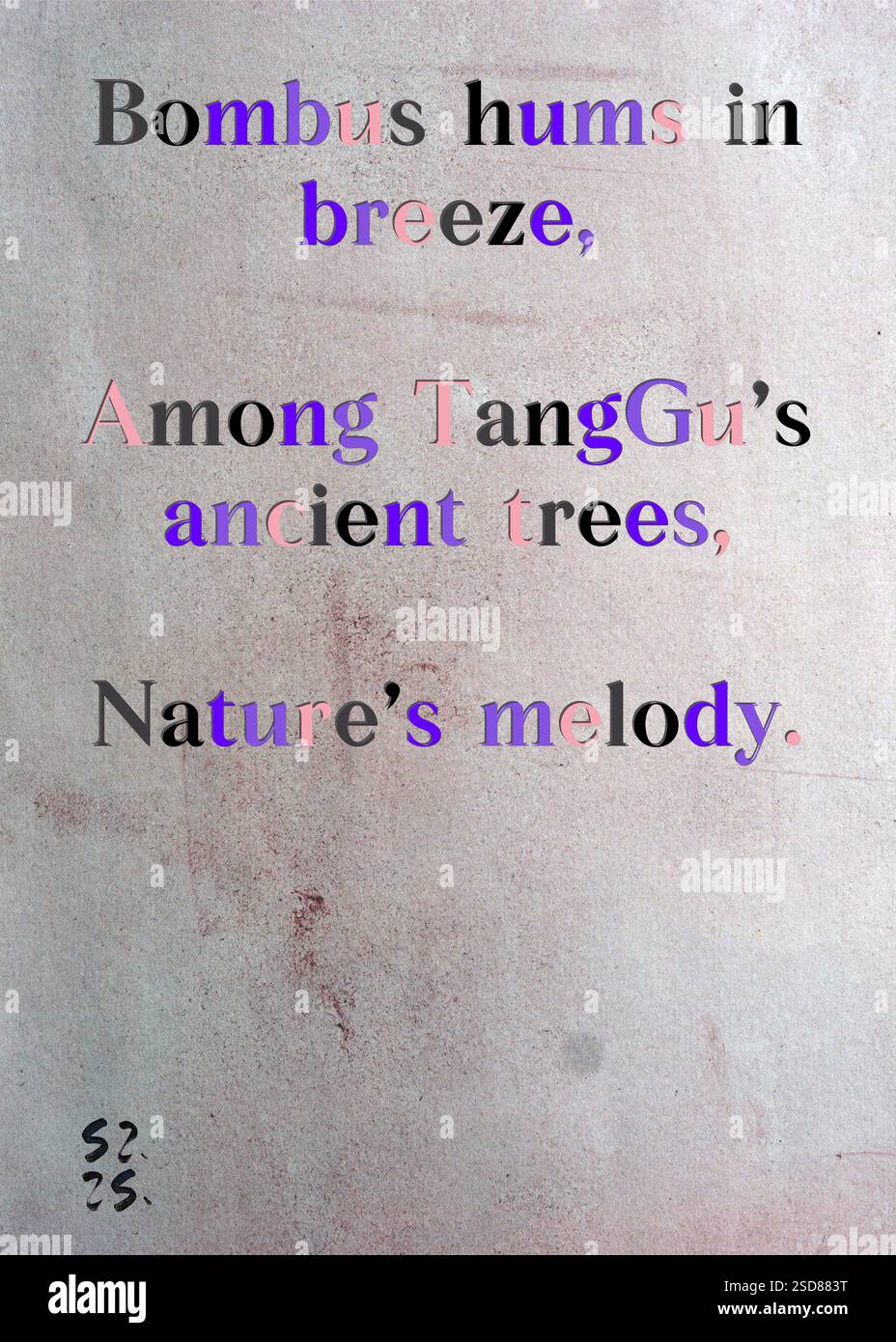 Bombus hums in breeze, Among TangGu's ancient trees, Nature's melody ...