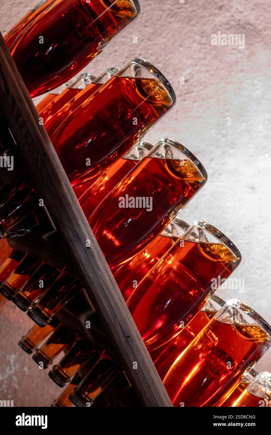 Sparkling dry rose wine production by traditional method in underground ...