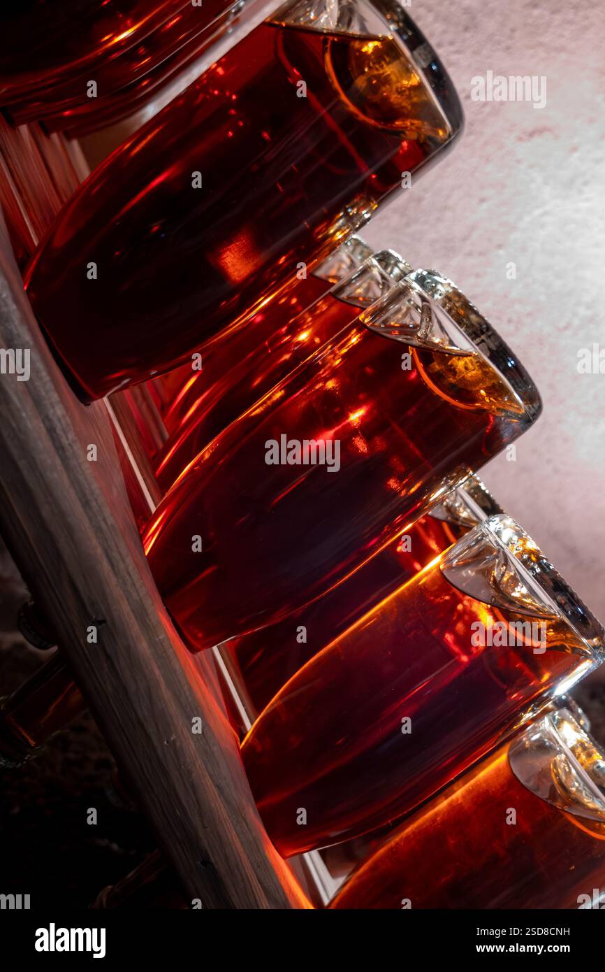 Sparkling dry rose wine production by traditional method in underground ...