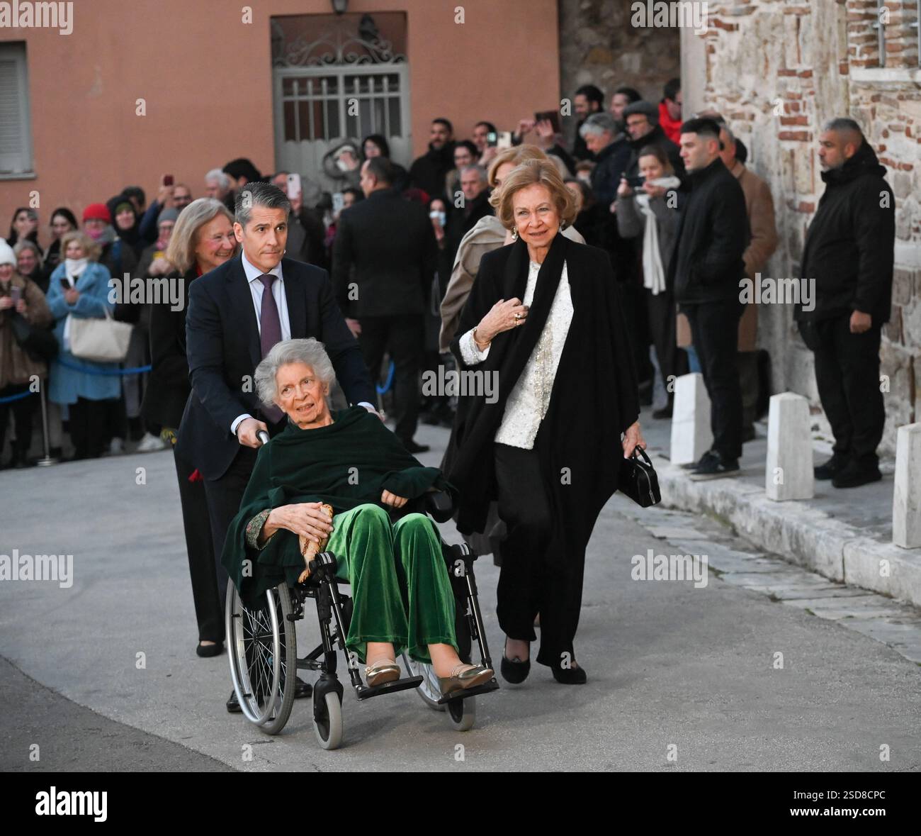Athens, Greece, 7 February 2025. Queen Sofia of Spain, Princess Irene ...