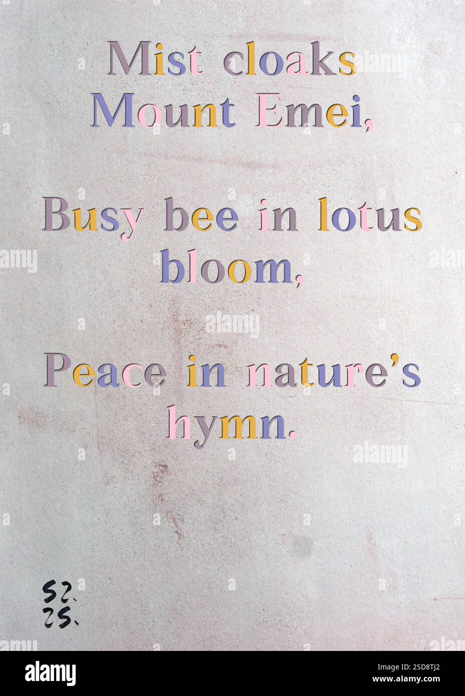 Mist cloaks Mount Emei, Busy bee in lotus bloom, Peace in nature's hymn ...