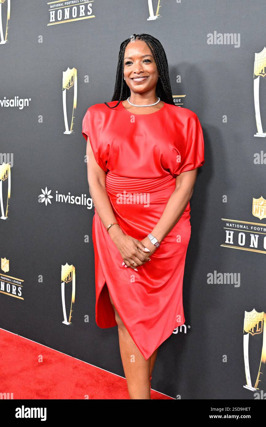 February 6, 2025, New Orleans LA; Erika Woods poses on the red carpet ...