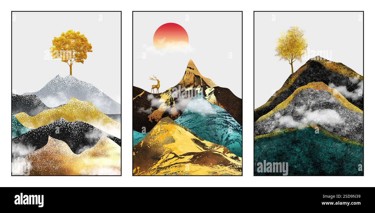 Golden brown landscape Cut Out Stock Images & Pictures - Alamy