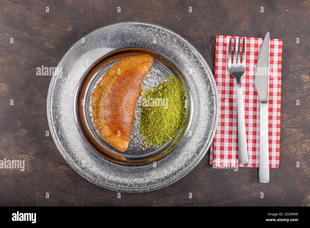 Traditional Turkish dessert called Arab Kadaif or tas kadayif. Turkish ...